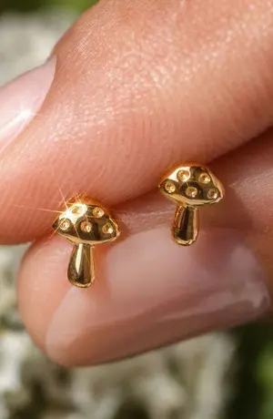 LOCAL ECLECTIC 9k Mushroom Stud Earrings