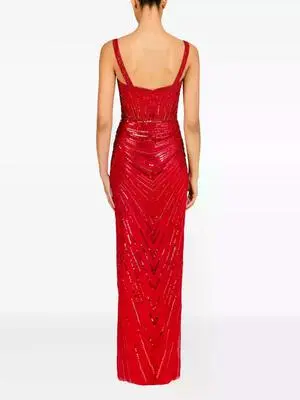 Jenny Packham Sequin-embellished Chrissy Gown - Red