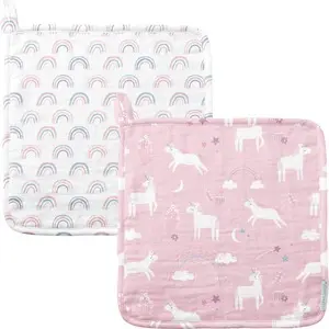 STEPHEN JOSEPH Set Of 2 Muslin Washcloths - Unicorn