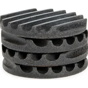 PRETTI.COOL Set Of 4 Ridged Concrete & Glass Coasters - Black Terrazzo