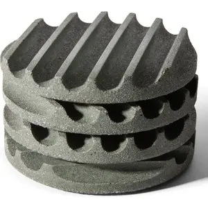PRETTI.COOL Set Of 4 Ridged Concrete & Glass Coasters - Dark Green Terrazzo