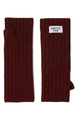 ARCTIC FOX & CO Merino Wool Fingerless Gloves - Dark Walnut Brown