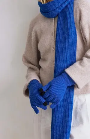 ARCTIC FOX & CO Recycled Bottle Knitted Gloves - Ocean Blue
