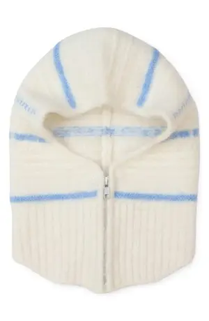 ARCTIC FOX & CO The Alpaca Blend Zip Balaclava - Arctic White/sky Blue