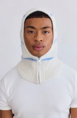 ARCTIC FOX & CO The Alpaca Blend Zip Balaclava - Arctic White/sky Blue