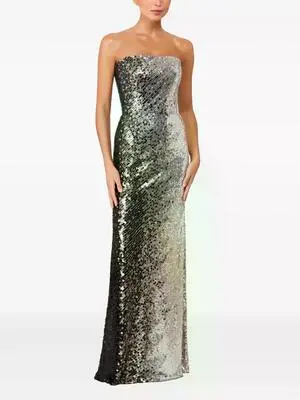 Jenny Packham Sequin-embellished Strapless Maxi Dress - Silver