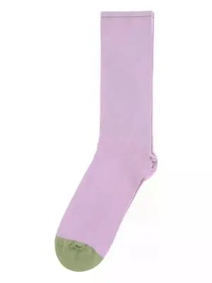 LA MAISON Contrast-toe Crew Socks - Purple