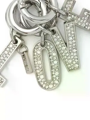DIESEL Rhinestone Charm Keyring