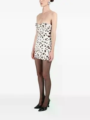 ROWEN ROSE Dalmatian-pattern Strapless Dress