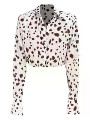 ROWEN ROSE Dalmatian-pattern Long-sleeve Shirt