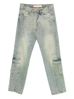 YES LONDON Whiskering-effect Cargo Jeans