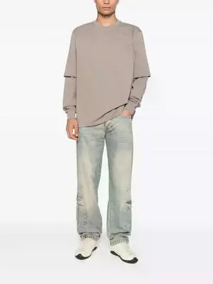 YES LONDON Whiskering-effect Cargo Jeans