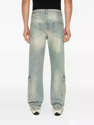 YES LONDON Whiskering-effect Cargo Jeans