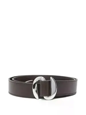 ORTIGNI Leather Buckle Belt - Brown