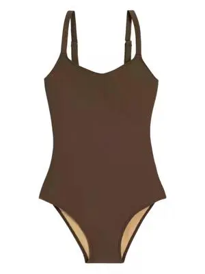 Ami Scoop-neck One-piece Swimsuit - Brown