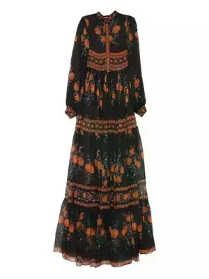MIAU BY CLARA ROTESCU Loyola Floral Print Dress - Black