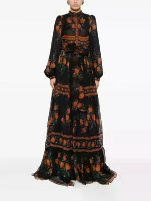 MIAU BY CLARA ROTESCU Loyola Floral Print Dress - Black