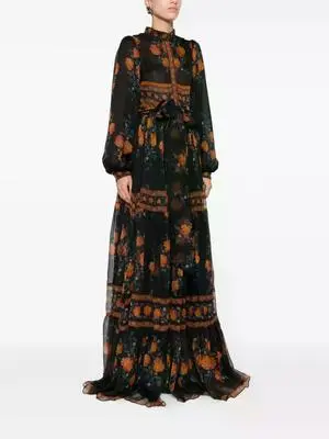 MIAU BY CLARA ROTESCU Loyola Floral Print Dress - Black