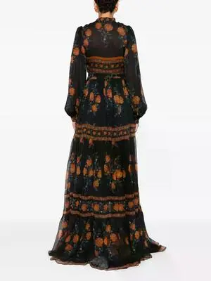 MIAU BY CLARA ROTESCU Loyola Floral Print Dress - Black