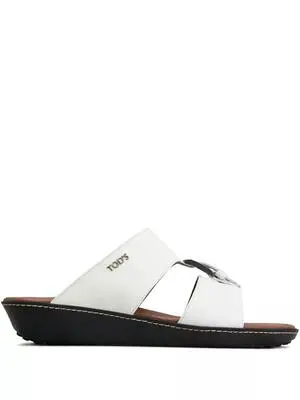 TOD'S Buckle-detail Wedge Sandals - White