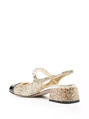 Miu Miu 35mm Glittered Slingback Pumps