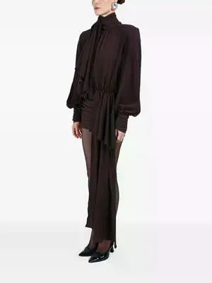 ROWEN ROSE Draped-detail Mini Dress