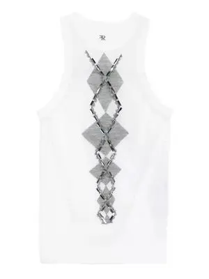 Ermanno Scervino Embellished Diamond-pattern Top - White
