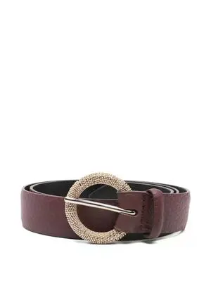 ORTIGNI Beaded Leather Belt - Brown