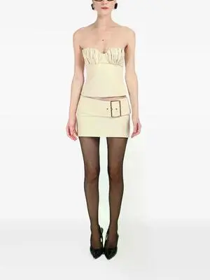 ROWEN ROSE Ruched-bustier Top