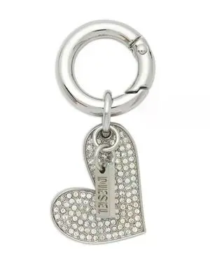 Diesel Heart Charm Keyring - Silver