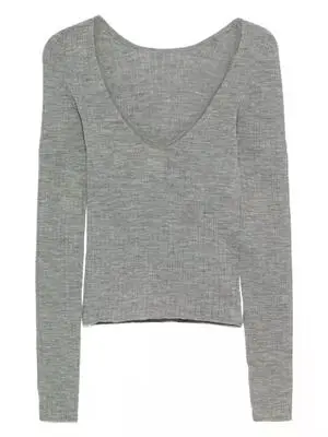 TELA Scoop-back Long Sleeve Top