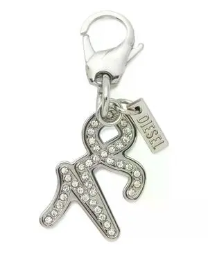 Diesel Rhinestone Capricorn Keyring - Silver