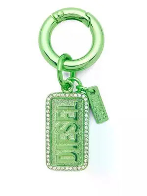 Diesel Rhinestone Charm Keyring - Green