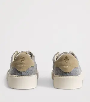 Eleventy Wool Suede-trim Sneakers
