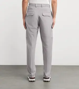 Eleventy Stretch-wool Cargo Trousers