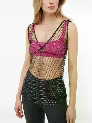 Patrizia Pepe Beaded Net Top