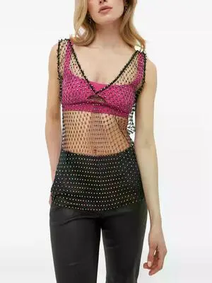 Patrizia Pepe Beaded Net Top