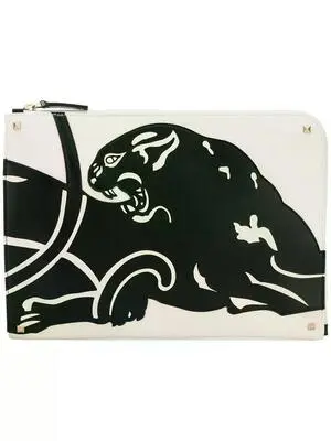 Valentino Garavani Panther Print Clutch - Neutrals