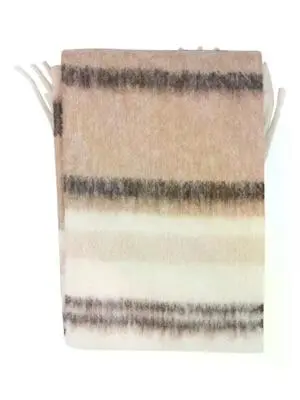 Max Mara Striped-pattern Fringed-edges Scarf