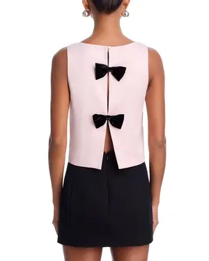 French Connection Carey Satin Bow Shift Top
