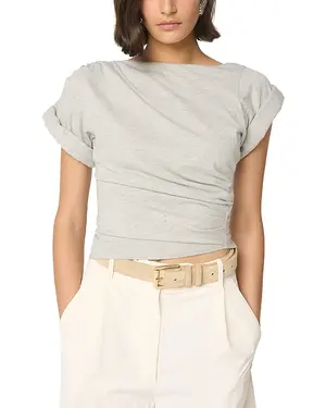 THE LINE BY K Francie Ruched Tee - Heather Grey