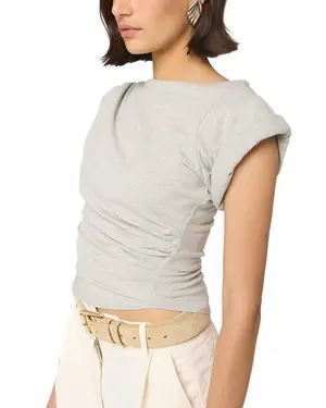 THE LINE BY K Francie Ruched Tee - Heather Grey