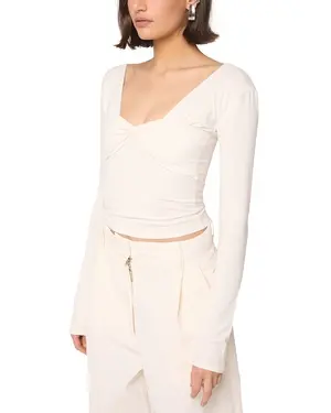 THE LINE BY K Rian Cropped Top - White