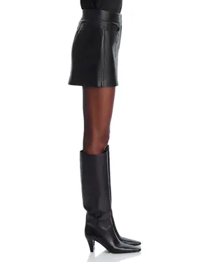 Norma Kamali Faux Leather Mini Skirt