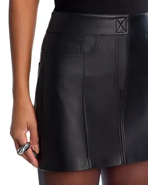 Norma Kamali Faux Leather Mini Skirt