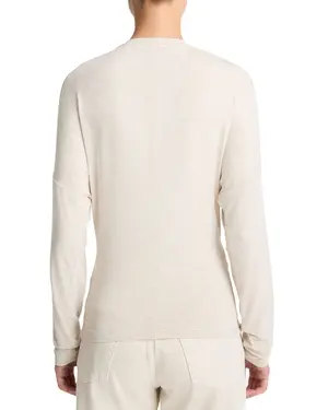 Vince Draped Long Sleeve Top - Heather Cream Oat