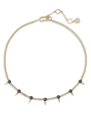 ALLSAINTS Imitation Pearl Spike Necklace - Gold/black