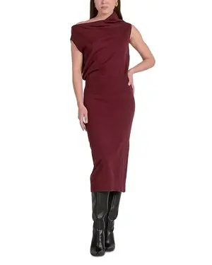 Elan Off Shoulder Sweater Dress - Plum