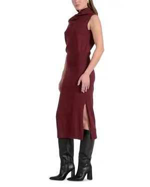 Elan Off Shoulder Sweater Dress - Plum