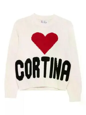 MC2 SAINT BARTH Kyla Heart Intarsia Sweater - Neutrals